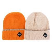 China Custom Knitted Beanie Hat 100% Acrylic Warm Winter Thick Fleece Women Girls for sale