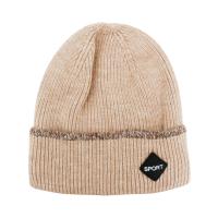 China Custom Knitted Beanie Hat 100% Acrylic Warm Winter Thick Fleece Women Girls for sale
