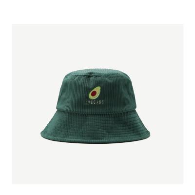 China Custom Embroidered Corduroy Fisherman Bucket Hat 100% RPET for Leisure Wear for sale