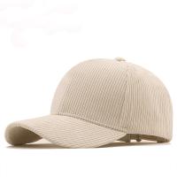 China Winter Gorras 6 Panel Embroidery Plain Structured Corduroy Hat With Discharge Printing for sale