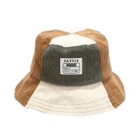 China Custom Two Tone Black Camel Cotton Corduroy Fisherman Bucket Hat 100% Polyester for sale
