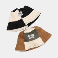 China Custom Two Tone Black Camel Cotton Corduroy Fisherman Bucket Hat 100% Polyester for sale