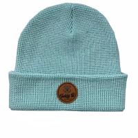 China Custom RPET Recycled Polyester Waffle Knitted Beanie Hat for Sustainable Fashion 100% Eco Friendly for sale