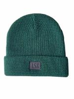 China Custom RPET Recycled Polyester Waffle Knitted Beanie Hat for Sustainable Fashion 100% Eco Friendly for sale