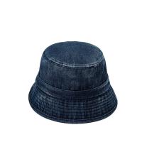 China Custom Logo Women Vintage Cotton Polyester Distressed Denim Fishing Bucket Hat 58cm for sale