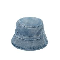 China Custom Logo Women Vintage Cotton Polyester Distressed Denim Fishing Bucket Hat 58cm for sale
