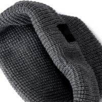 China Custom Woven Label Eco Friendly RPET Acrylic Wool Unisex Cuffed Skull Cap Beanie Waffle Knitted Hat for sale