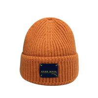 China Custom Woven Label RPET Acrylic Wool Unisex Cuffed Beanie Hat for Traveling 50% RPET 50% Acrylic for sale