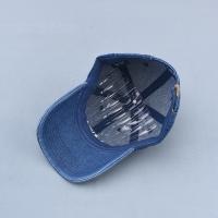China Distressed Embroidered Washed Cotton Denim 6 Panel Unstructured Curved Brim Eco Caps Hats for sale