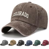 China Washed Cotton Distressed Embroidered 6 Panel Unstructured Curved Brim Vintage Dad Hats for sale
