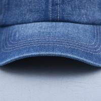 China Eco Distressed Washed Cotton Denim 6 Panel Unstructured Curved Brim Baseball Caps For Adults for sale