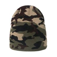 China Custom Jacquard Knitted Camouflage Beanie Winter Skull Cap Eco Friendly RPET 100% Acrylic for sale
