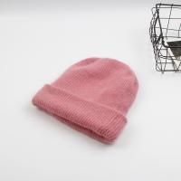 China Custom Knitted Beanie Winter Slouchy Hat 30% Angora Rabbit Fur Cashmere Wool for Women for sale