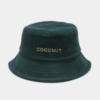 China Custom Embroidered RPET Bucket Hat 100% Recycled Polyester Corduroy Eco Friendly for sale