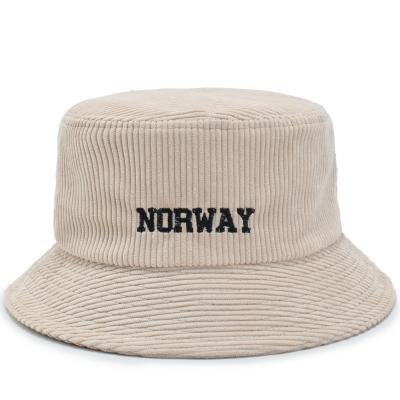 China Custom Embroidered Logo Polyester Corduroy Fisherman Bucket Hats for Winter Fishing 100% Polyester for sale