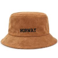 China Custom Embroidered Logo Polyester Corduroy Fisherman Bucket Hats for Winter Fishing 100% Polyester for sale