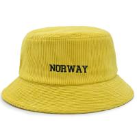 China Custom Embroidered Logo Polyester Corduroy Fisherman Bucket Hats for Winter Fishing 100% Polyester for sale