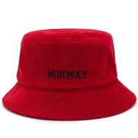China Custom Embroidered Logo Polyester Corduroy Fisherman Bucket Hats for Winter Fishing 100% Polyester for sale