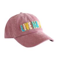 China Custom 3D Chenille Embroidered Patch Corduroy Baseball Cap for Women Eco Friendly for sale