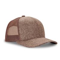 China Polyester Linen-Like 6 Panel Baseball Caps Vintage Trucker Dad Hats 2XL Custom Logo for sale