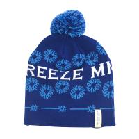 China Custom Knitted Acrylic Pom Pom Beanie Hats for Soccer Football Team Winter Warm Jacquard Embroidery Logo for sale