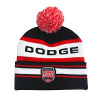 China Custom Knitted Acrylic Pom Pom Beanie Hats for Soccer Football Team Winter Warm Jacquard Embroidery Logo for sale