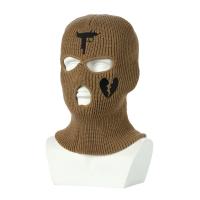 China Custom Embroidered Jacquard Knitted Balaclava Winter Ski Warm Beanie Full Face Mask 100% Acrylic RPET for sale