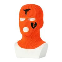 China Custom Embroidered Jacquard Knitted Balaclava Winter Ski Warm Beanie Full Face Mask 100% Acrylic RPET for sale