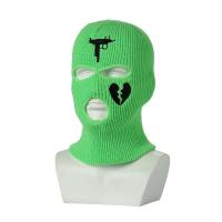 China Custom Embroidered Jacquard Knitted Balaclava Winter Ski Warm Beanie Hat Full Face Mask RPET 100% Acrylic for sale