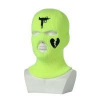 China Custom Embroidered Jacquard Knitted Balaclava Winter Ski Warm Beanie Hat Full Face Mask RPET 100% Acrylic for sale