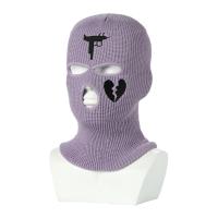 China Custom Embroidered Jacquard Knitted Balaclava Winter Ski Warm Beanie Hat Full Face Mask RPET 100% Acrylic for sale