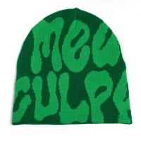 China Custom Eco Friendly Acrylic All Over Print Slouchy Beanie Knitted Hat 100% RPET for sale