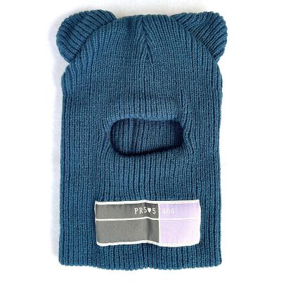China Customized Winter Essential Eco-Friendly Bear Ears Balaclava Beanie With One Hole for sale