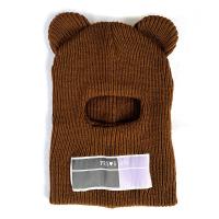 China Customized Winter Essential Eco-Friendly Bear Ears Balaclava Beanie With One Hole for sale