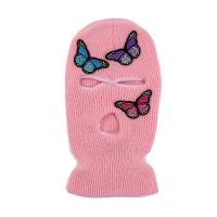 China Custom Jacquard Embroidered Knitted Winter Hat 3 Hole Full Face Ski Mask Acrylic 100% for sale