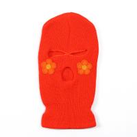 China Custom Logo Embroidered Flower Patch Knitted Balaclava Ski Mask for Winter Activities for sale
