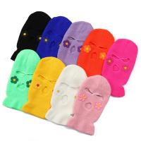 China Custom Logo Embroidered Flower Patch Knitted Balaclava Ski Mask for Winter Activities for sale