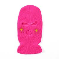 China Custom Logo Embroidered Flower Patch Knitted Balaclava Ski Mask for Winter Activities for sale