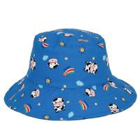 China Kids Cartoon Cow UPF 50+ Sublimation Sun Bucket Hat Custom Size Outdoor Beach Protection for sale