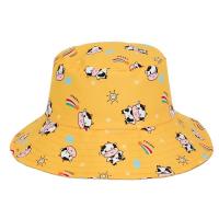 China Kids Cartoon Cow UPF 50+ Sublimation Sun Bucket Hat Custom Size Outdoor Beach Protection for sale