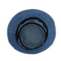 China Custom Embroidered Washed Denim Bucket Hat Wide Brim Cotton Fisherman Sun Hat for Adults for sale