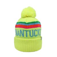 China Custom Knitted Winter Beanie Hat With Pom Pom For Christmas for sale