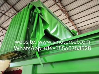 China Hydraulic System Tipper Semi Trailer With Tarpaulin System Green for sale