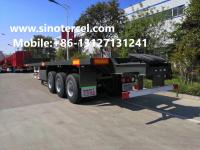China 60T Semi Trailer 3 Axles Semi Flatbed Trailers Gray for sale