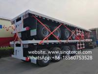 China 4 Axles Flat Bed Semi Trailer Strong Bearing Stable Single Axle Can Be Lifted for sale