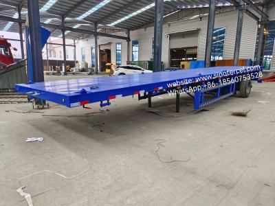 China 3 Axle Flatbed Semi Trailer Customized  20 Ft 40 Ft For Container Carrying 50-60 Tons for sale