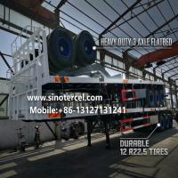 China Customizable 3 Axle Flat Bed Semi Trailer with 12 R22.5 Radial Tires and 40-60t Load Capacity Built from High-strength Steel for sale