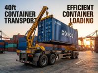 China 3 Axle Sidelifter Trailer For Loading 20 Feet 40 Feet Container With XCMG Crane for sale