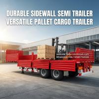 China SINOTERCEL 3 Axles Sidewall Semi Trailer Dropside Trailer Pallet Transport Easy Unload Efficient  Heavy Load for sale