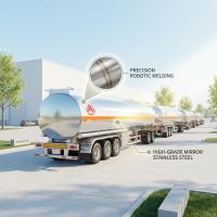 China Carbon Steel Fuel Tank Semi Trailer Q235 4 Axle Tanker Trailer for sale